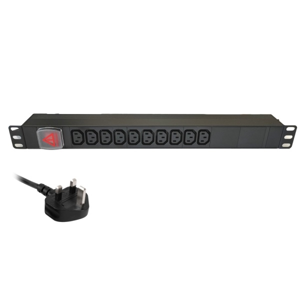 12 Way Horizontal IEC 13 13A Rack Mount PDU Switched - IEC C14 Plug - DigiDirect
