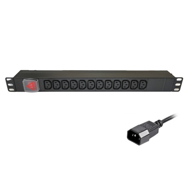 8 Way Horizontal IEC 13 13A PDU Switched - UK Plug - DigiDirect