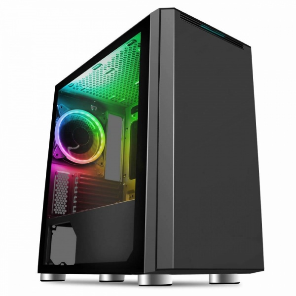 CiT Home Micro Tower ATX PC Case mATX With ARGB LED Strip - DigiDirect