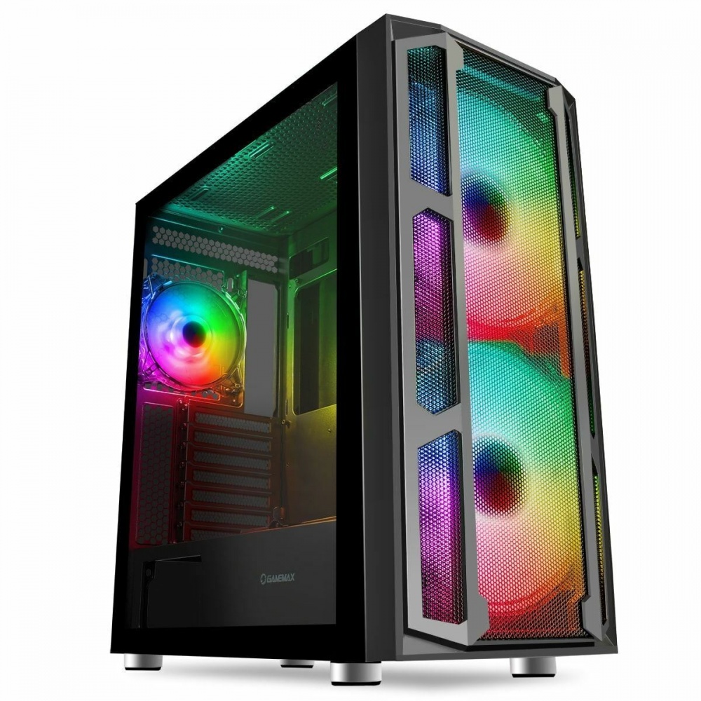Game Max F15M Mesh Gaming Case 2x 20cm ARGB Fan 1x12cm ARGB Fan TG Side ...
