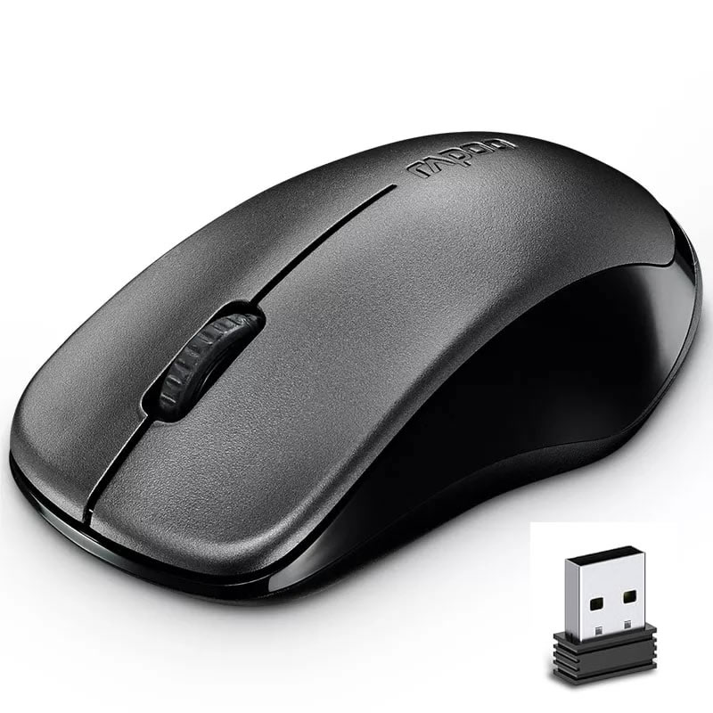Rapoo 1620 2.4GHz Wireless Optical Mouse, Black - DigiDirect