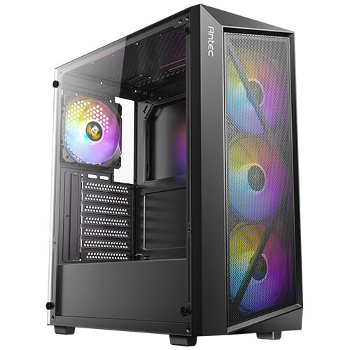 Antec AX67 Gaming PC Case Mesh Black Mid ATX Tower 4x 120MM ARGB Fan ...