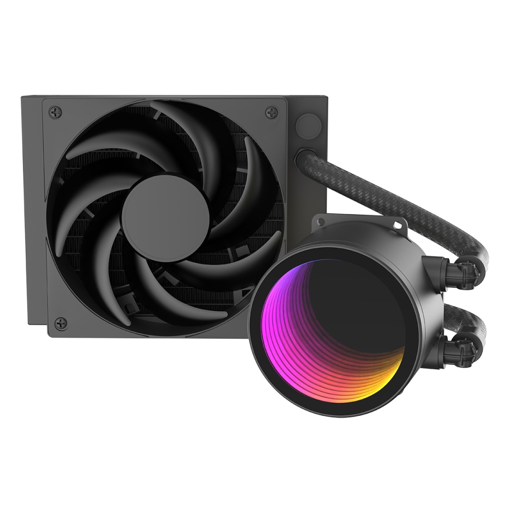 CiT Pro Glacier 120 Watercooler Liquid CPU Cooler AIO 120mm Black PWM ...