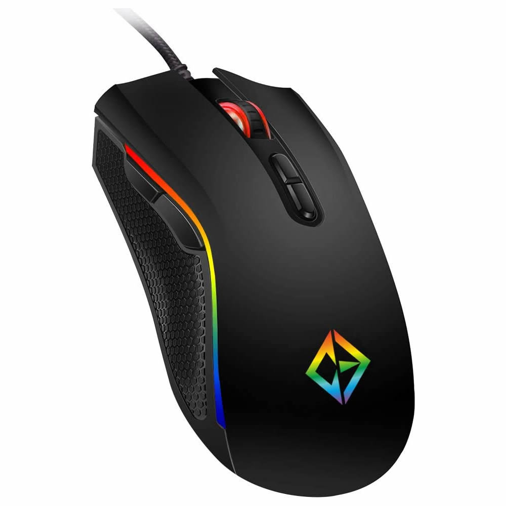 Combrite Gaming Mouse USB Wired, Rainbow LED Light, 7 Programmable ...