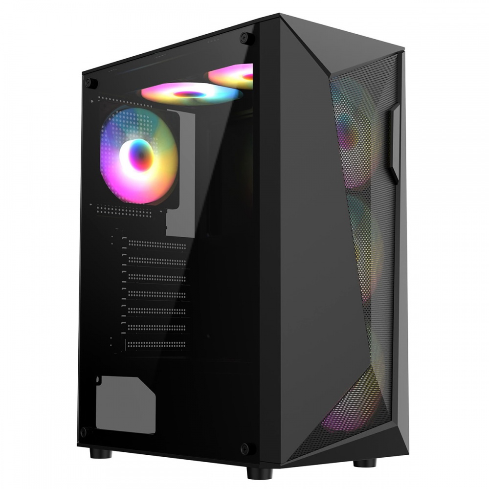 CIT Carisma Mid ATX Gaming PC Case 6 x ARGB Fans Tempered Glass Panel - DigiDirect