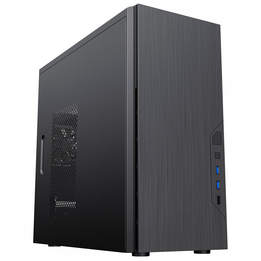 CiT Course Micro ATX PC Case with Brushed Aluminium Front and 1 x 8cm ...