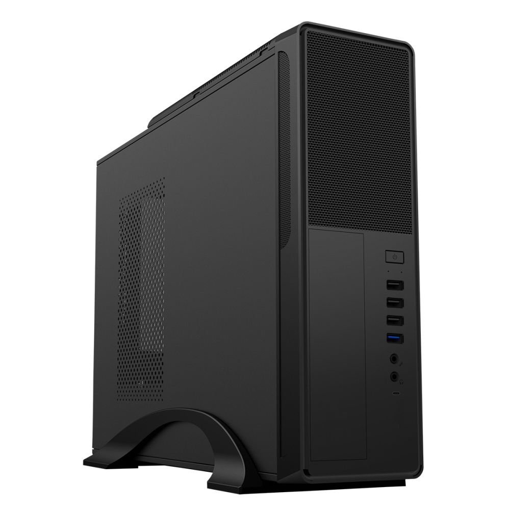 CiT S014C Black Slim Micro ATX or Mini ITX Case USB 3.0 300W PSU USB-C ...
