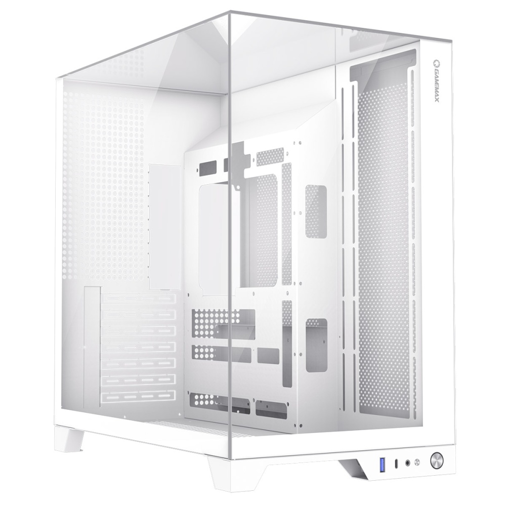 GameMax Infinity Plus Tower ATX PC White Gaming Case With Three-Sided ...