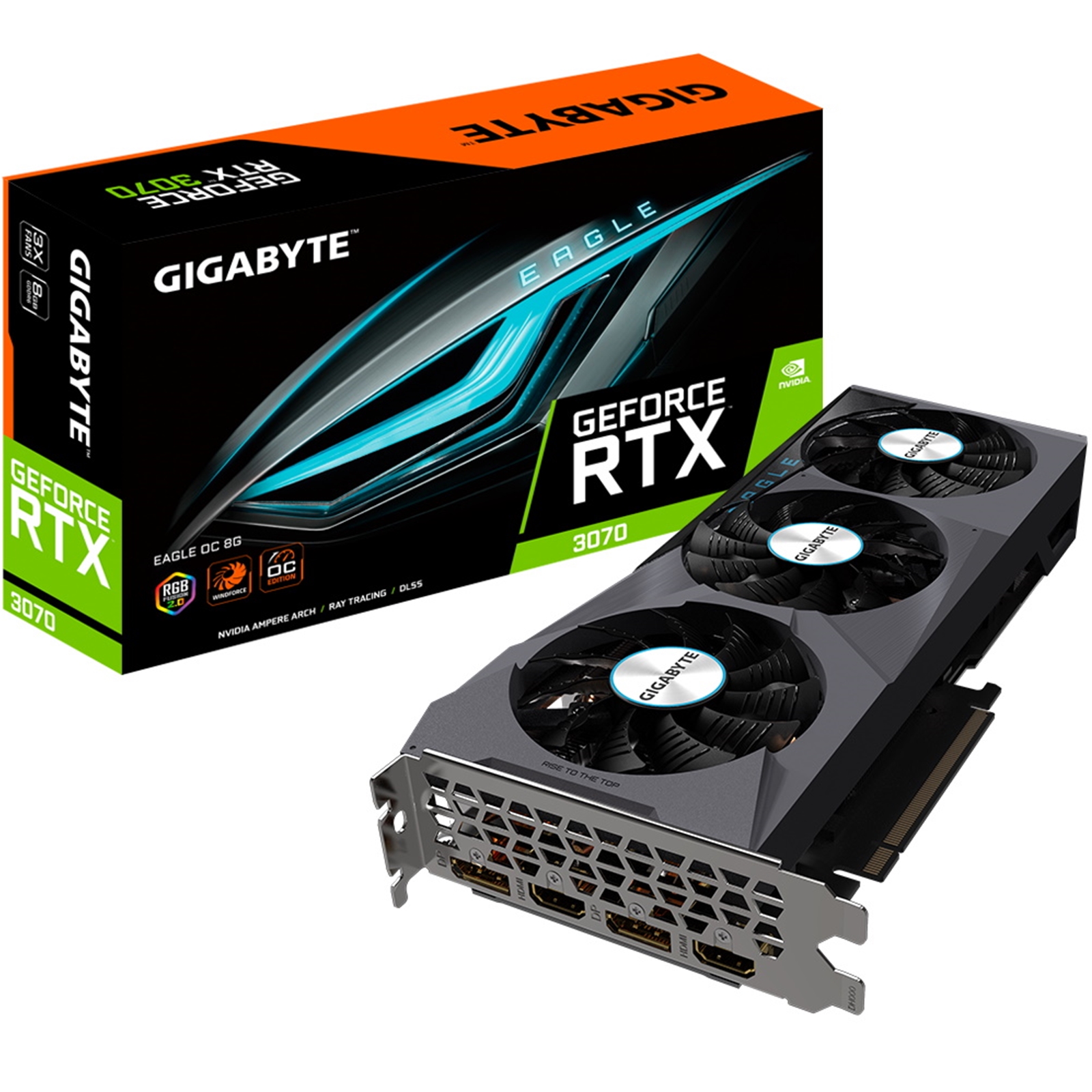 Gigabyte Nvidia GeForce RTX 3070 EAGLE OC 8GB Triple Fan Graphics Card ...