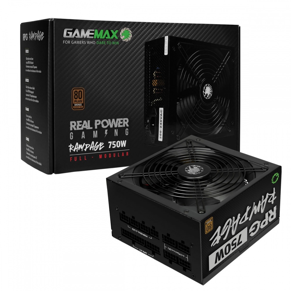 GameMax RPG Rampage 750W 80 PLUS Bronze Semi-Modular PSU Power Supply - DigiDirect