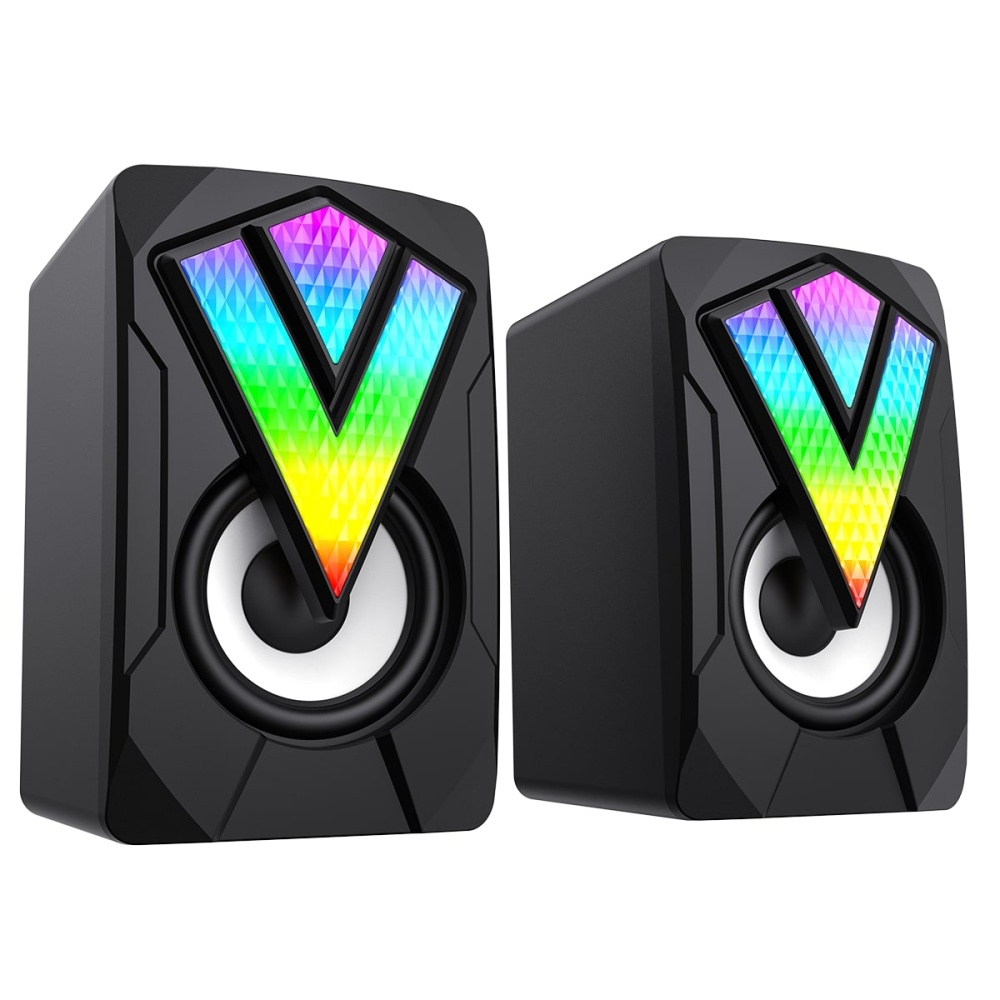 GameMax SR01 RGB Wired PC Gaming Speakers With USB2.0 Power and AUX 3 ...